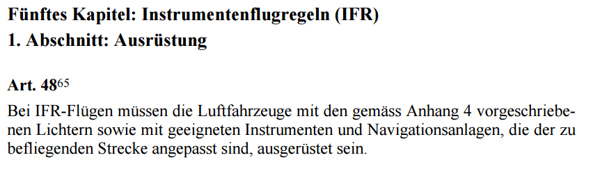 Que Sera, Sera – IFR Minimum Equipment in Switzerland – myclimbrate